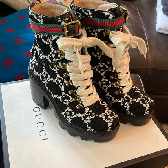 Gucci | Shoes | Gucci Logo Boots Size 377 | Poshmark
